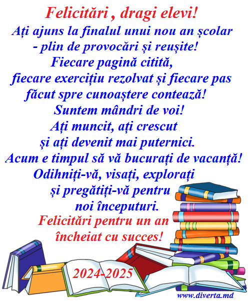 Felicitări, dragi elevi! - SC AV-Diverta